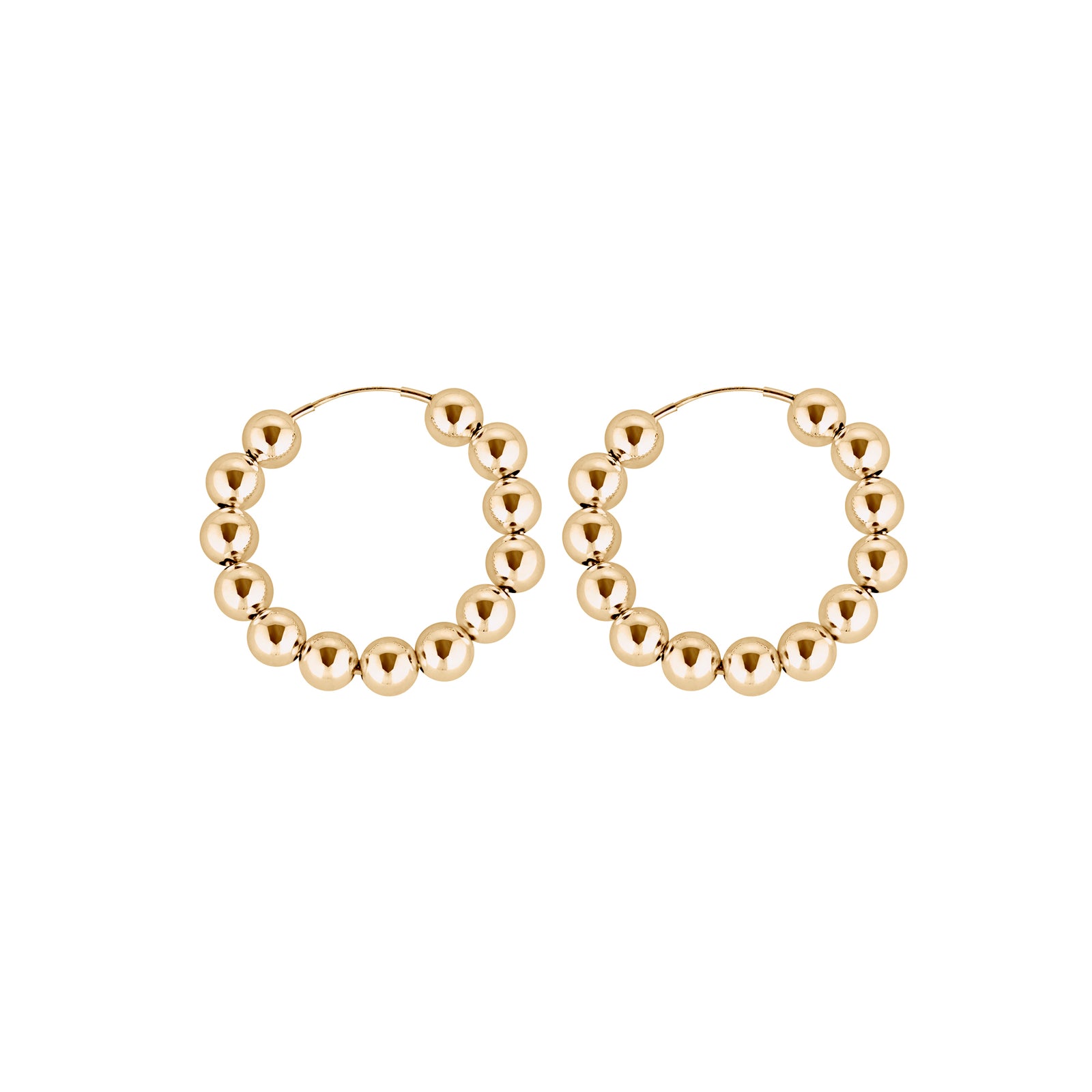 Beaded hoop earrings gold store